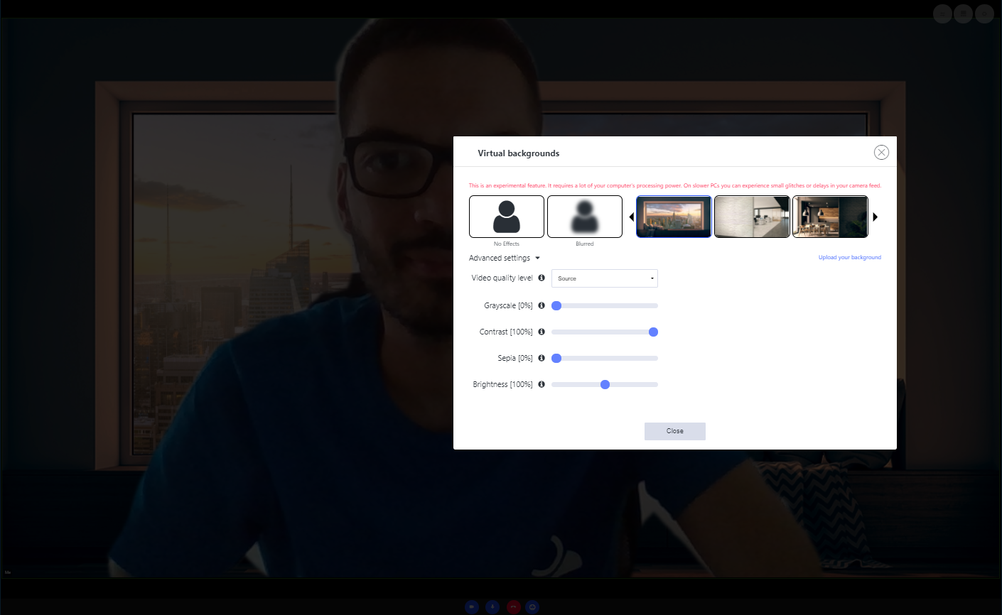 Virtual Backgrounds in LiveWebinar
