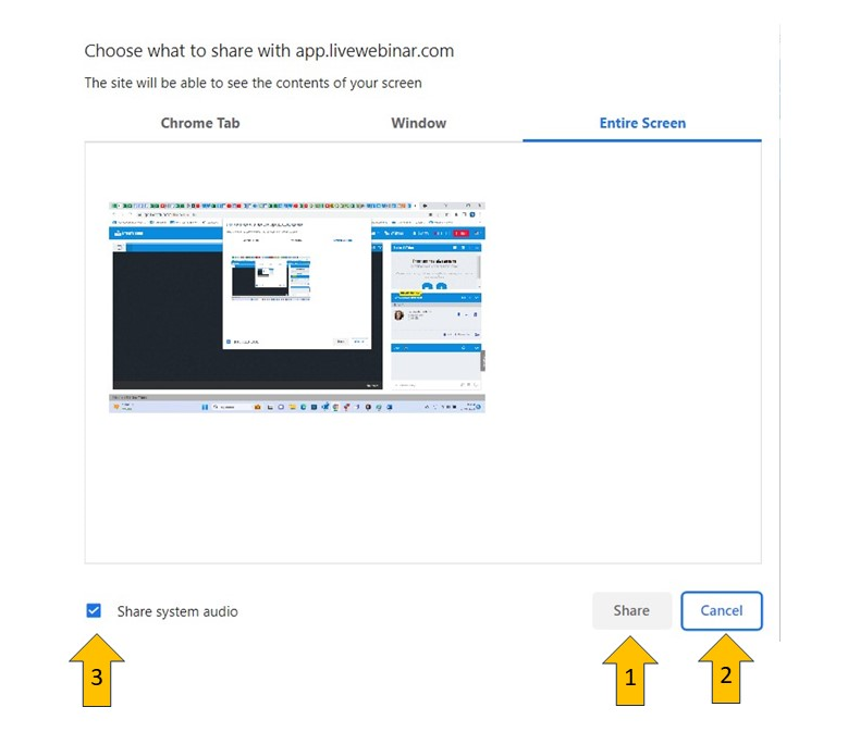 How to enable screen sharing